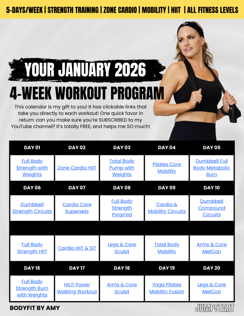 January Jumpstart Workout Calendar 2026: 4-Week Strength & Cardio ...